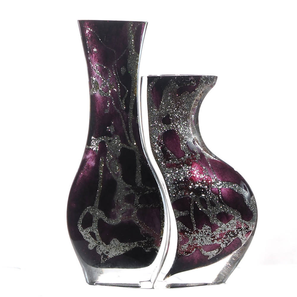Pot Glass Irregular Shiny Noble Purple - Woon Leng Nursery