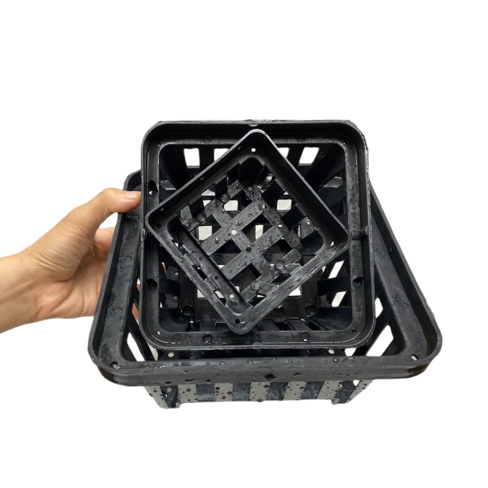 Black Square Plastic Basket - Woon Leng Nursery
