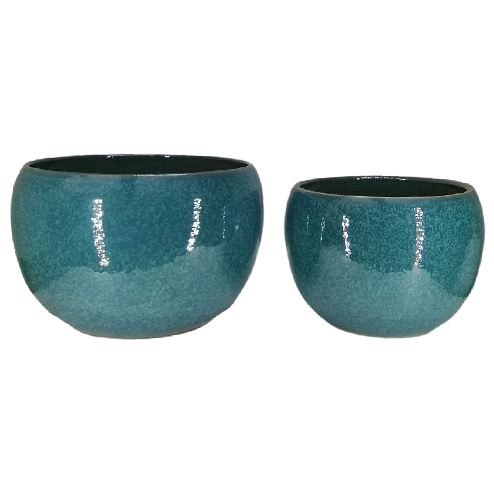Pot Large Ceramic Navy Blue Fish Bowl - Woon Leng Nursery